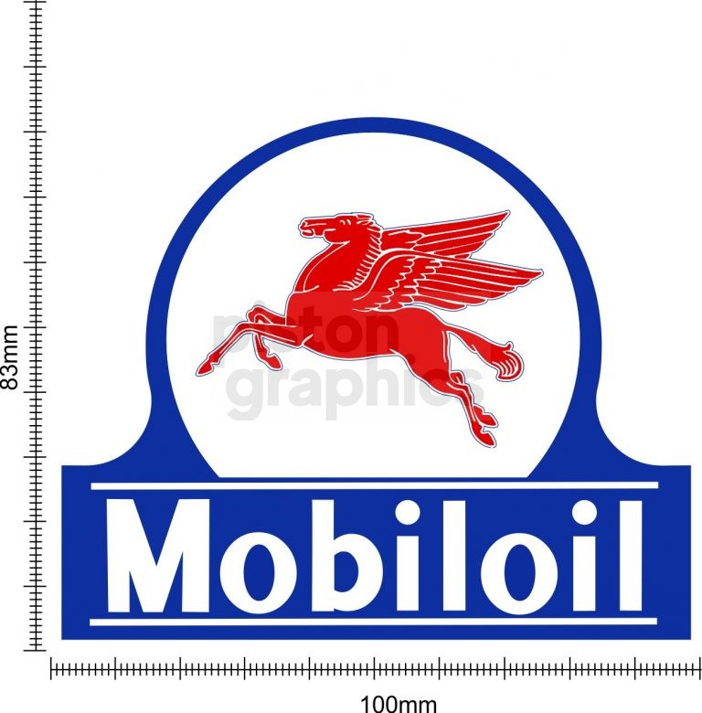 Mobil Oil Decal | Piston Graphics vehicle decals 'inside looking out'